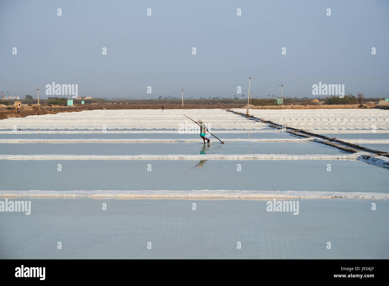 Salt pans on tuticorin Salt Lake, India. It is India's largest saline ...