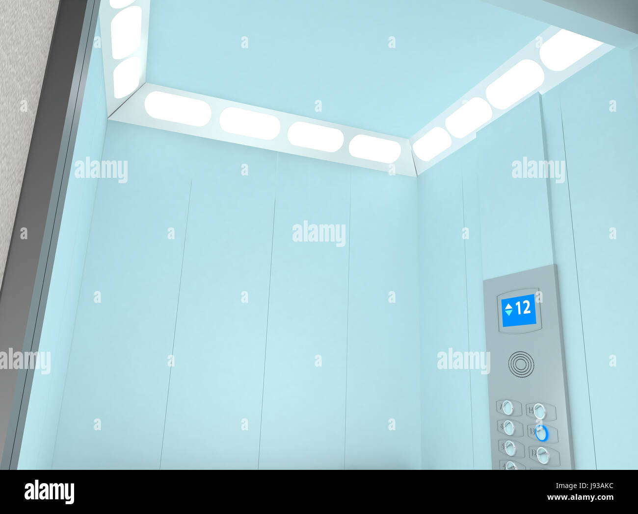 elevator, lift, colour, interior, illustration, screen, button, cabin ...
