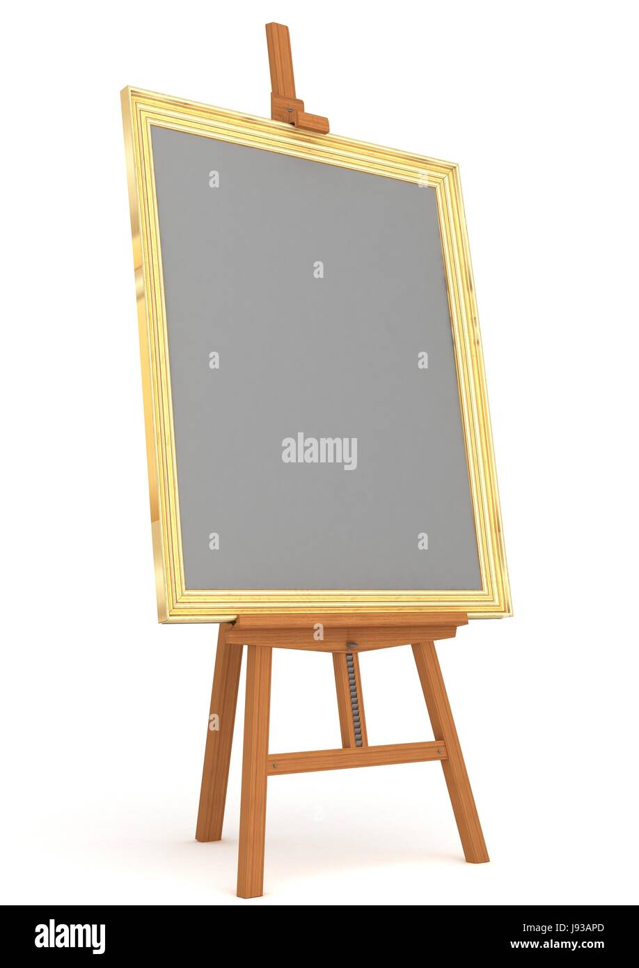 object, isolated, painting, golden, museum, illustration, easel, wooden ...