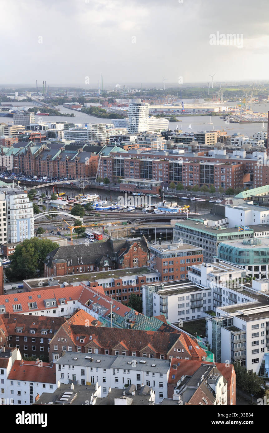 city, town, harbor, hamburg, harbours, Northern Germany, city, town ...