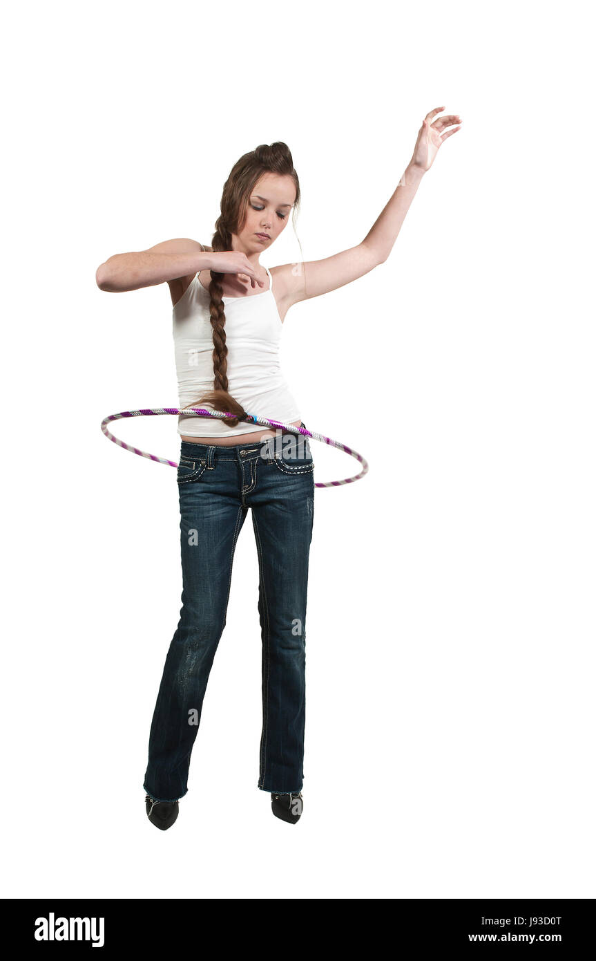 Girls playing hula hoop Cut Out Stock Images & Pictures - Alamy