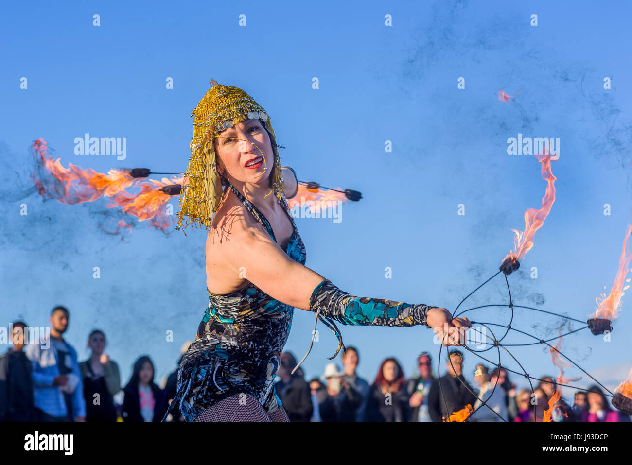 Fire Dancer performance art Stock Photo - Alamy