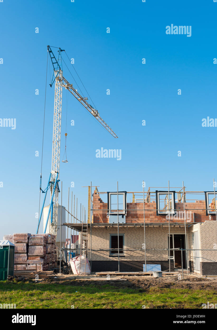 house, building, scaffold, scaffolding, cement, scene, location, site ...