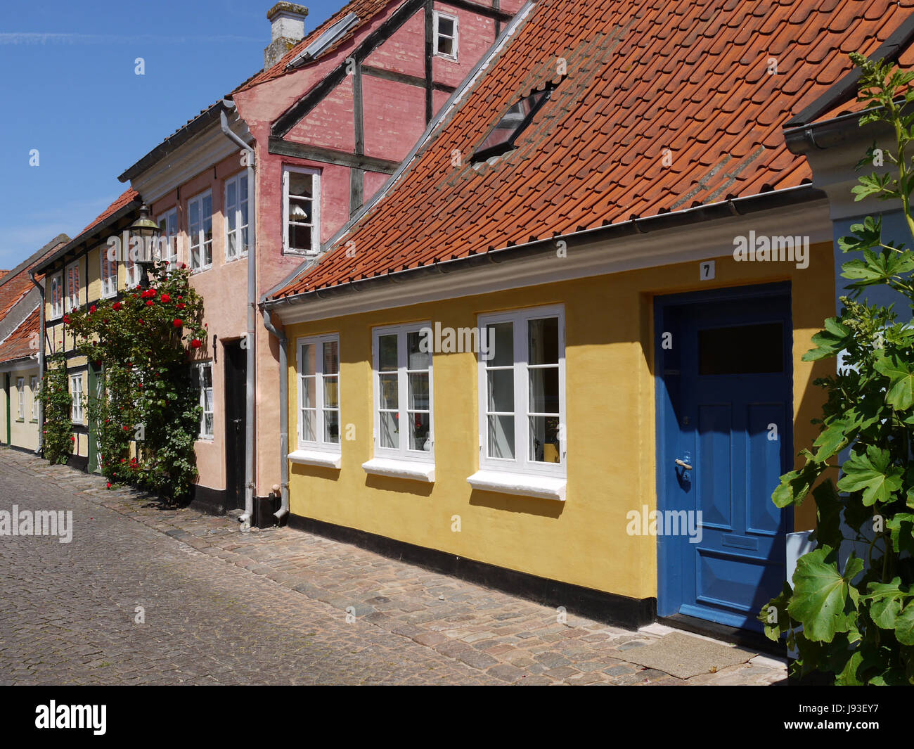 old town, denmark, terrace house, street, road, houses, house, home ...