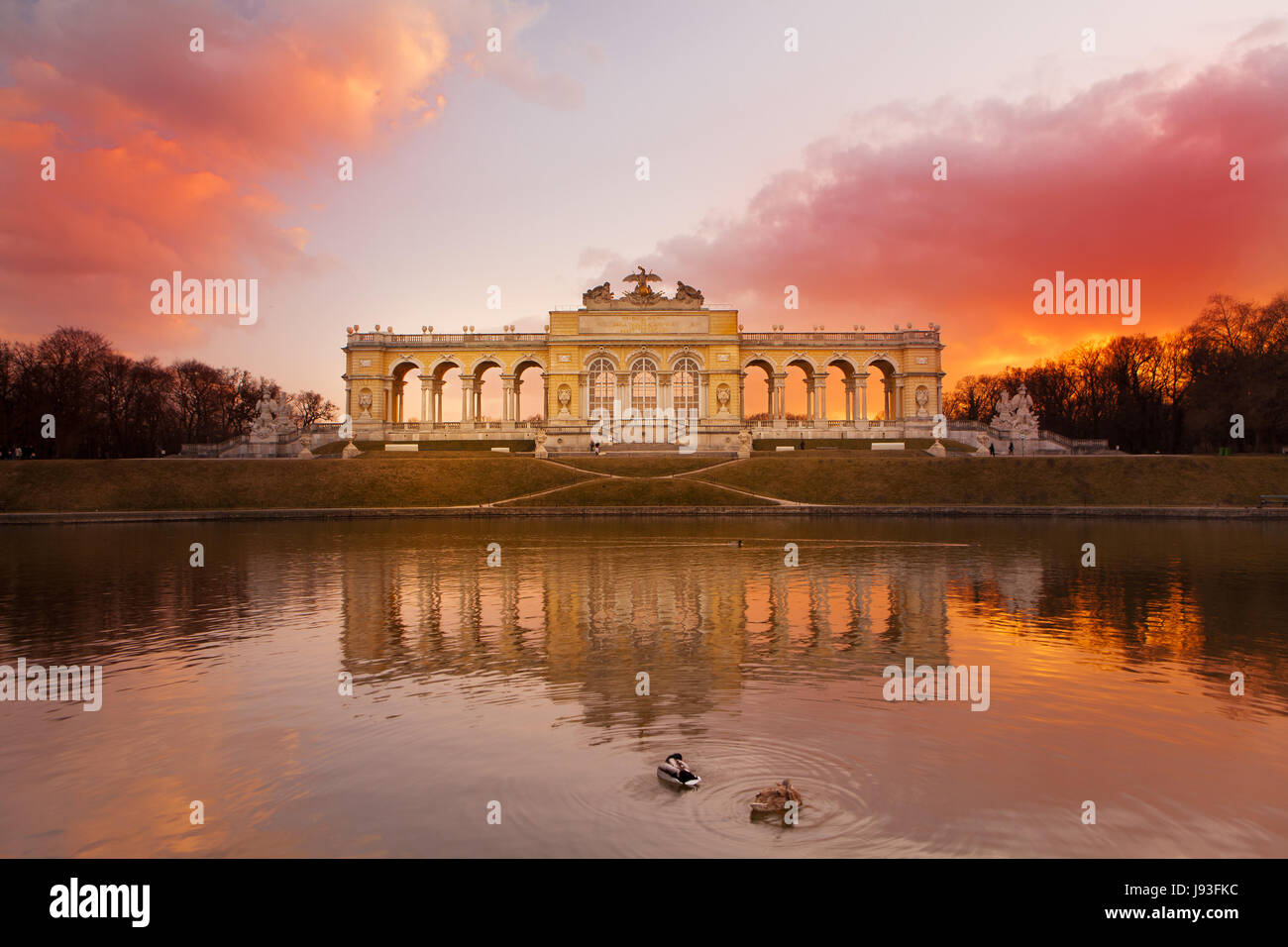 sunset, vienna, sunset, vienna, austrians, baroque, evening ...