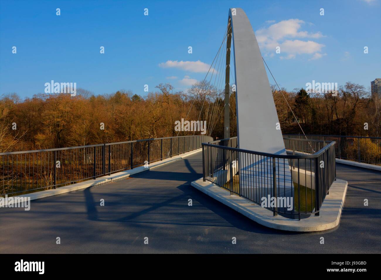 bridge, arc, concrete, railing, arcs, path, way, firmament, sky, blue ...