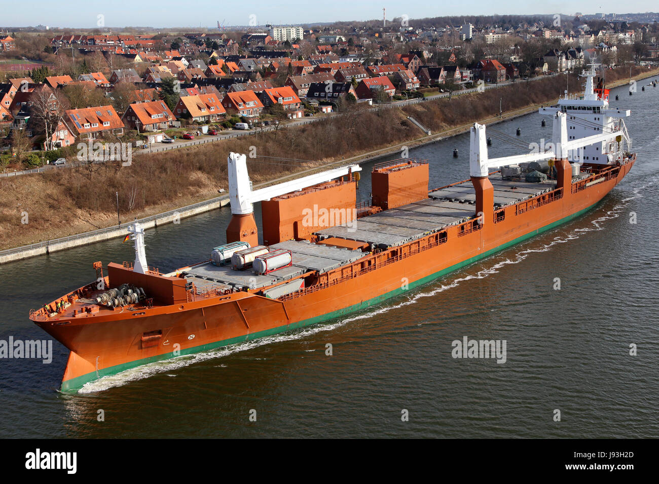 cargo ship in the kiel canal,germany Stock Photo - Alamy