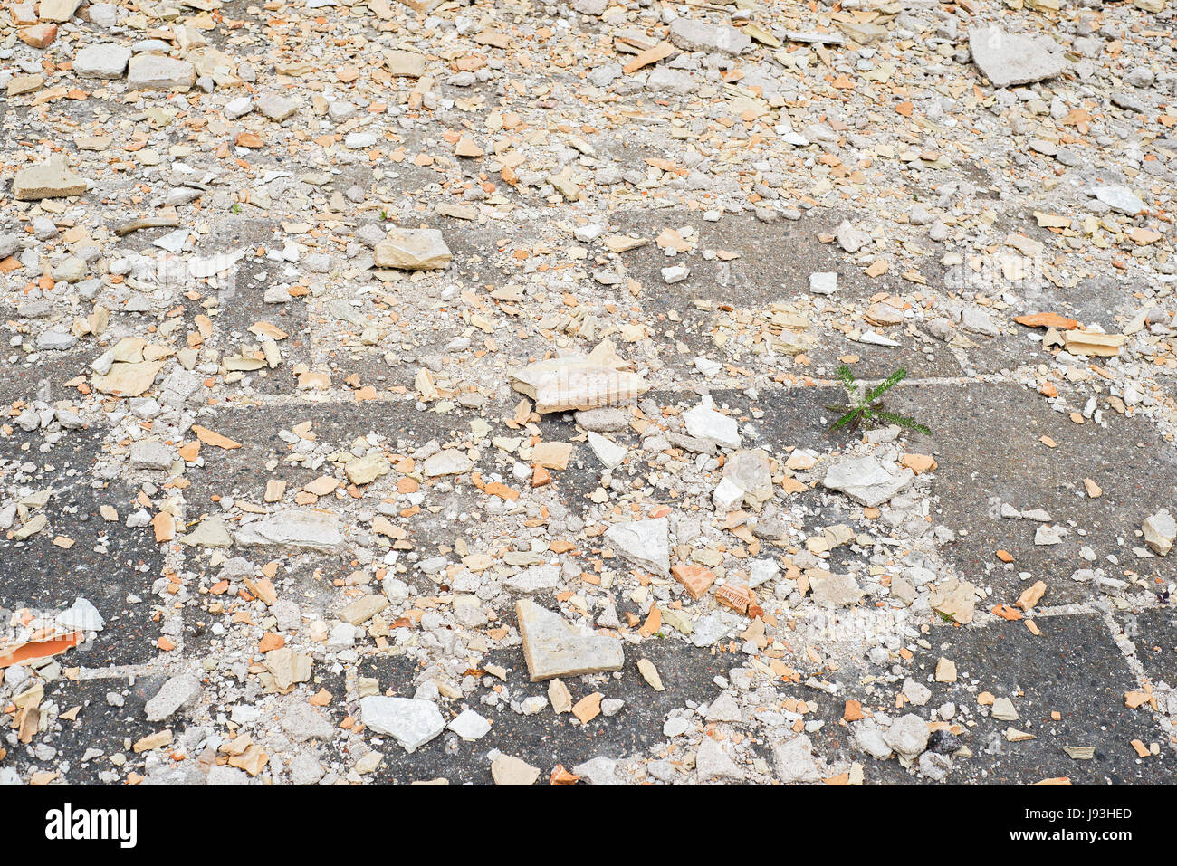 Construction debris on the pavement Stock Photo - Alamy