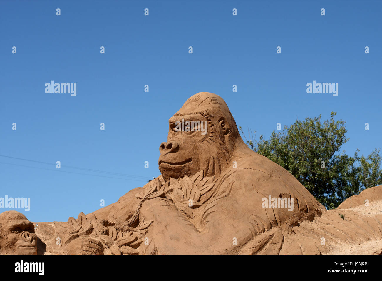 statue, gorilla, sands, sand, natural, model, blue, detail, art, tree ...
