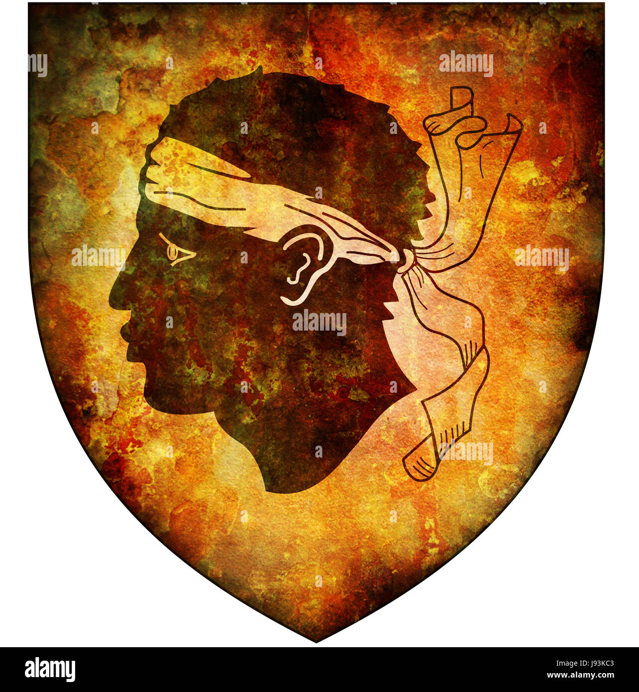 isolated, emblem, vintage, illustration, france, flag, rusty, region ...