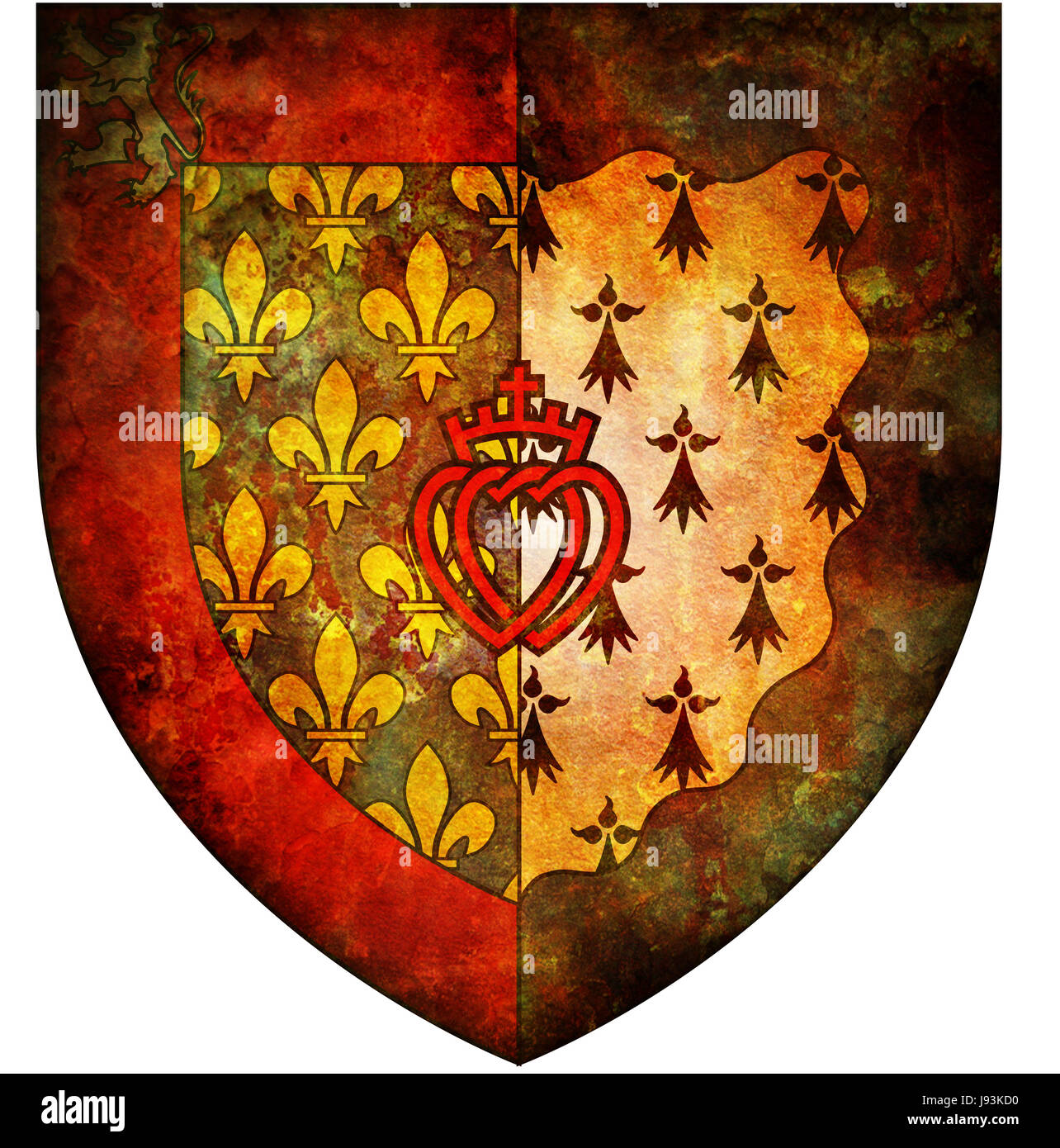 isolated, emblem, vintage, illustration, france, flag, rusty, region ...