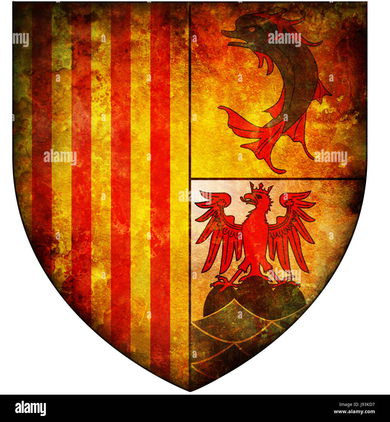 isolated, emblem, vintage, illustration, france, flag, rusty, region ...