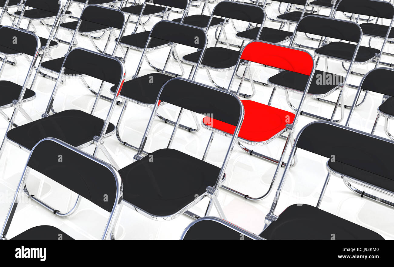 a red folding chair into the crowd Stock Photo - Alamy