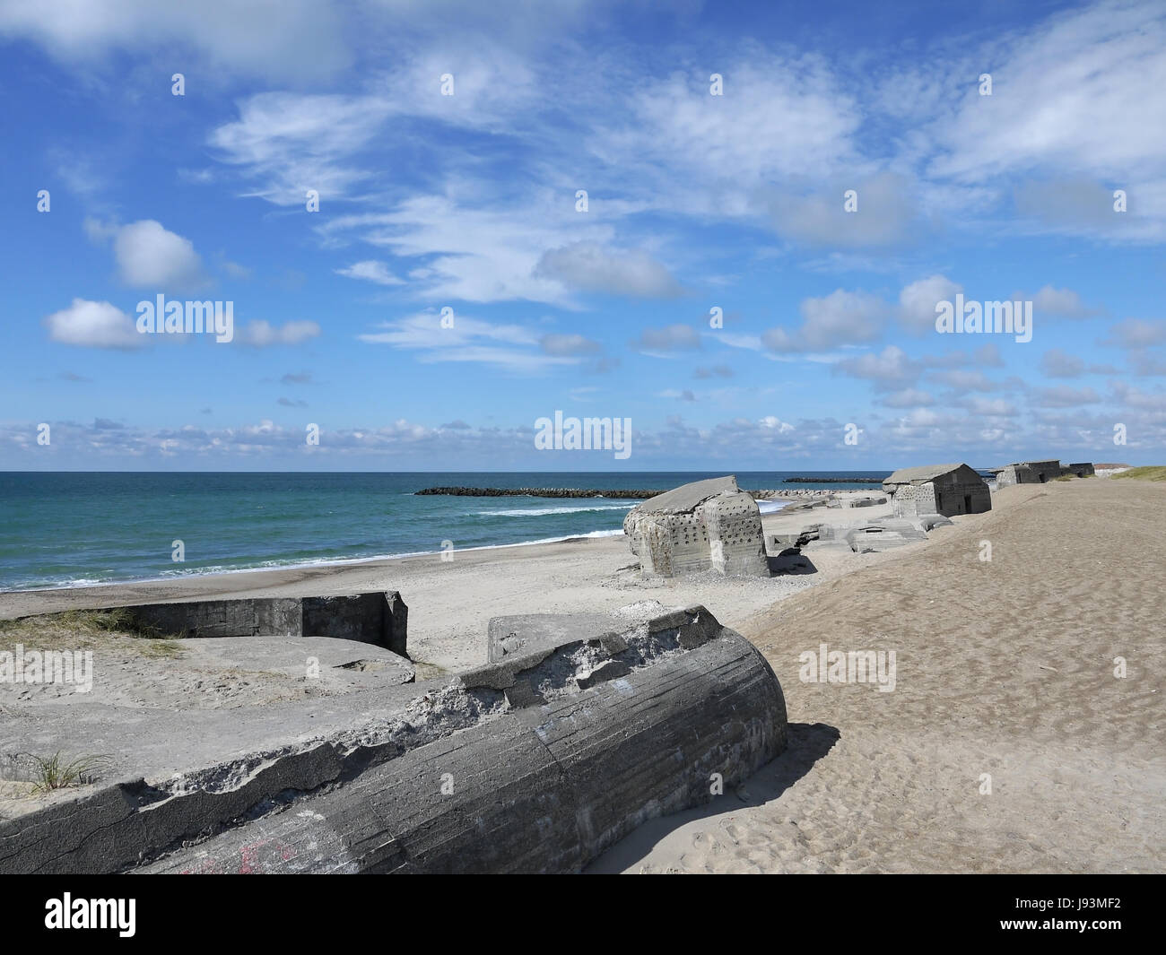 water, north sea, salt water, sea, ocean, bunker, sandy beach, horizon ...