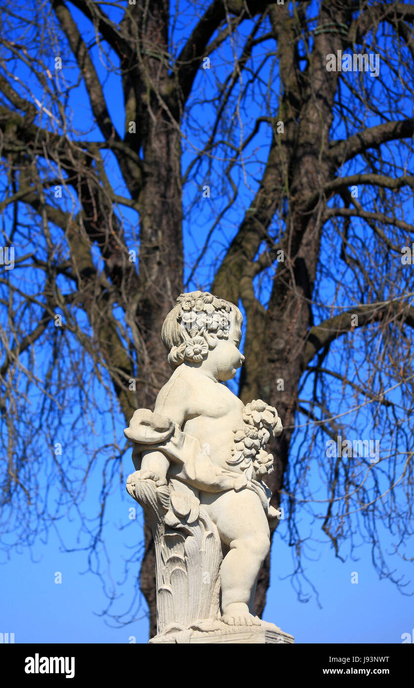 blue, tree, romantic, angel, angels, portrait format, firmament, sky ...