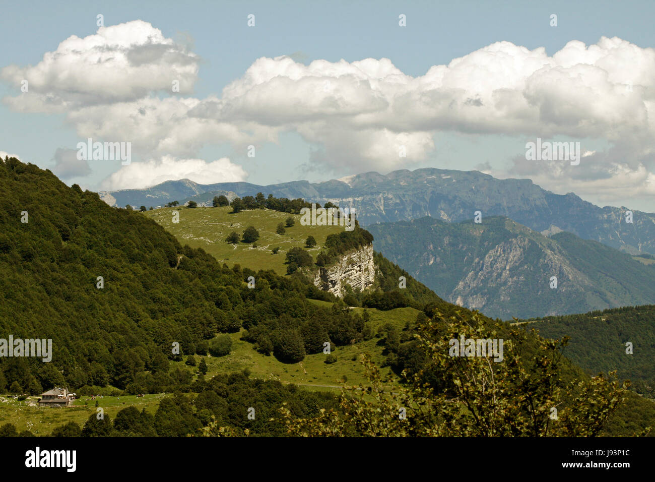 monte baldo mountain range on the eastern lake garda,trentino,italy ...