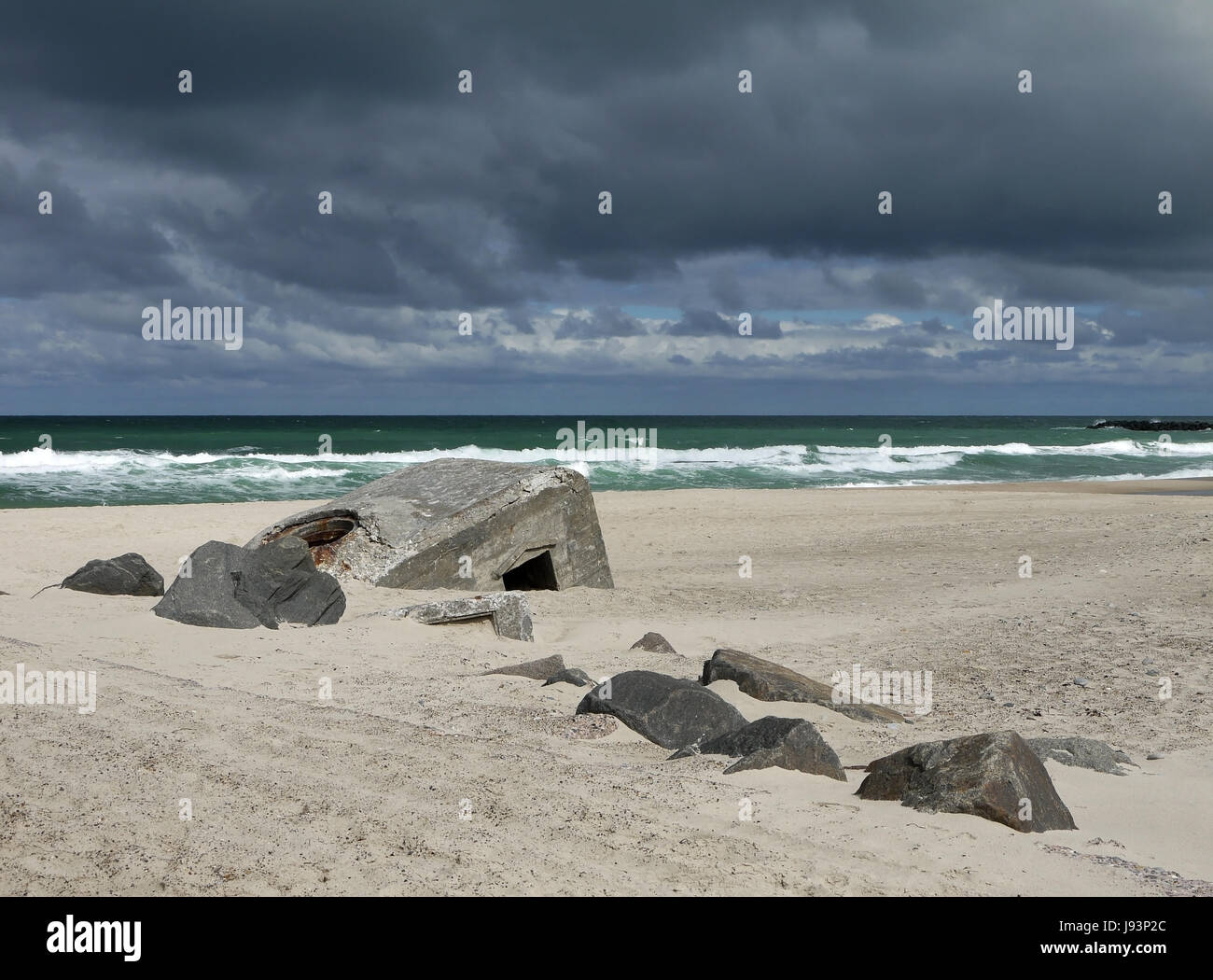 water, north sea, salt water, sea, ocean, bunker, sandy beach, horizon ...