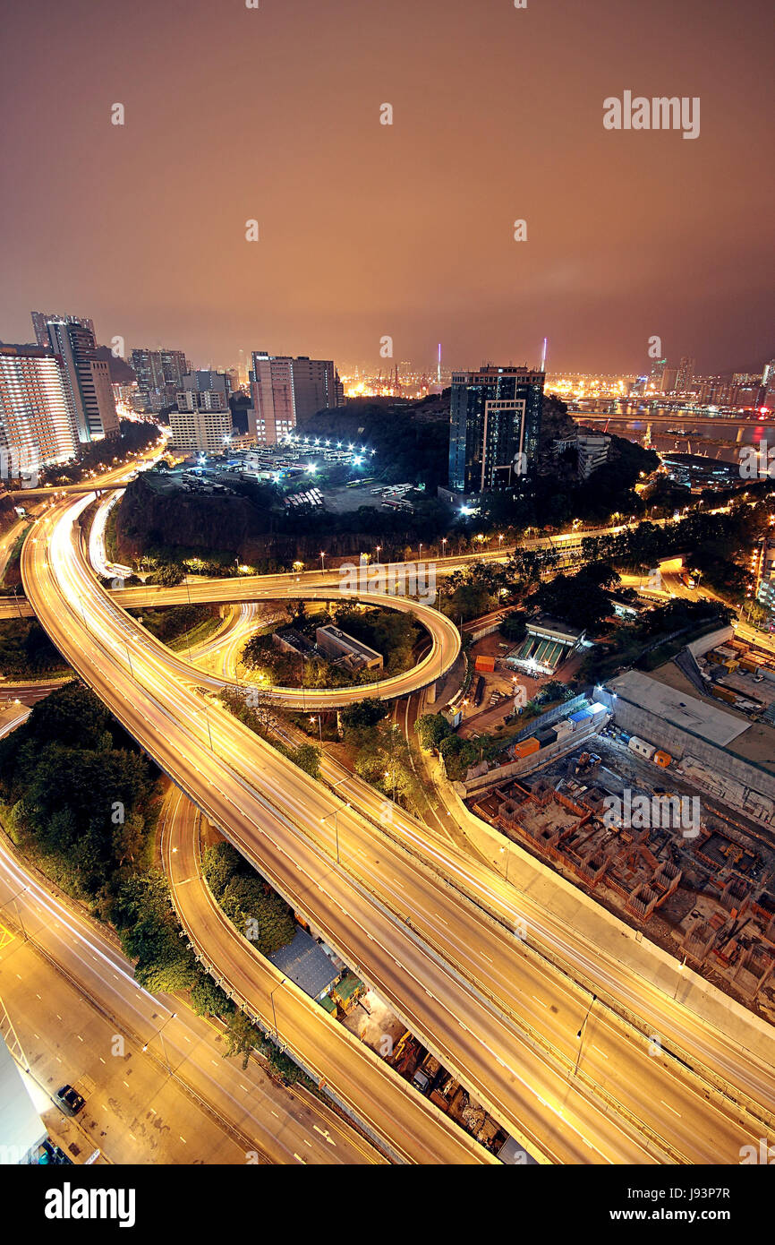 city, town, traffic, transportation, night, nighttime, car, automobile ...