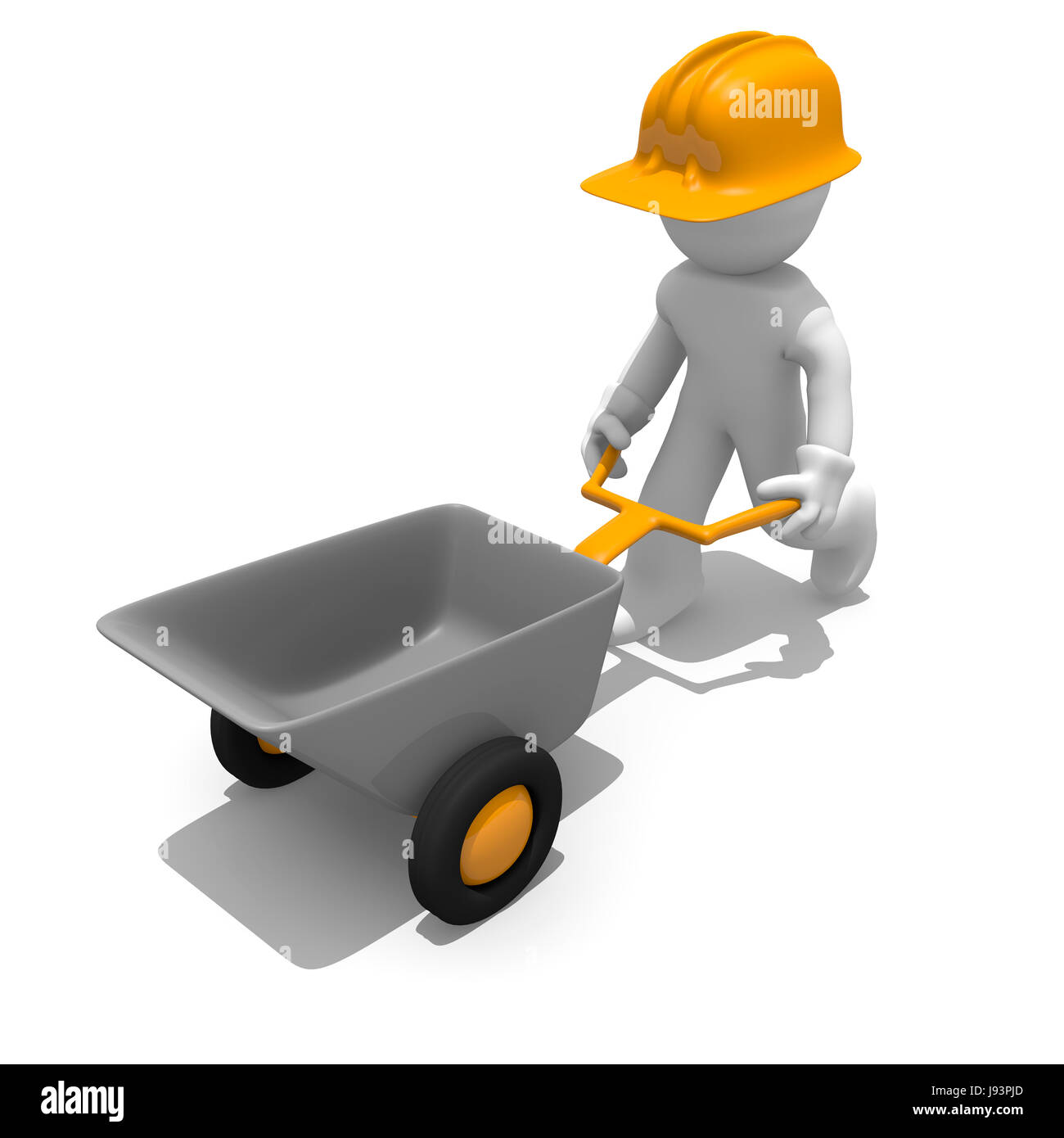 rendering, wheelbarrow, construction worker, workers, laborer, worker ...
