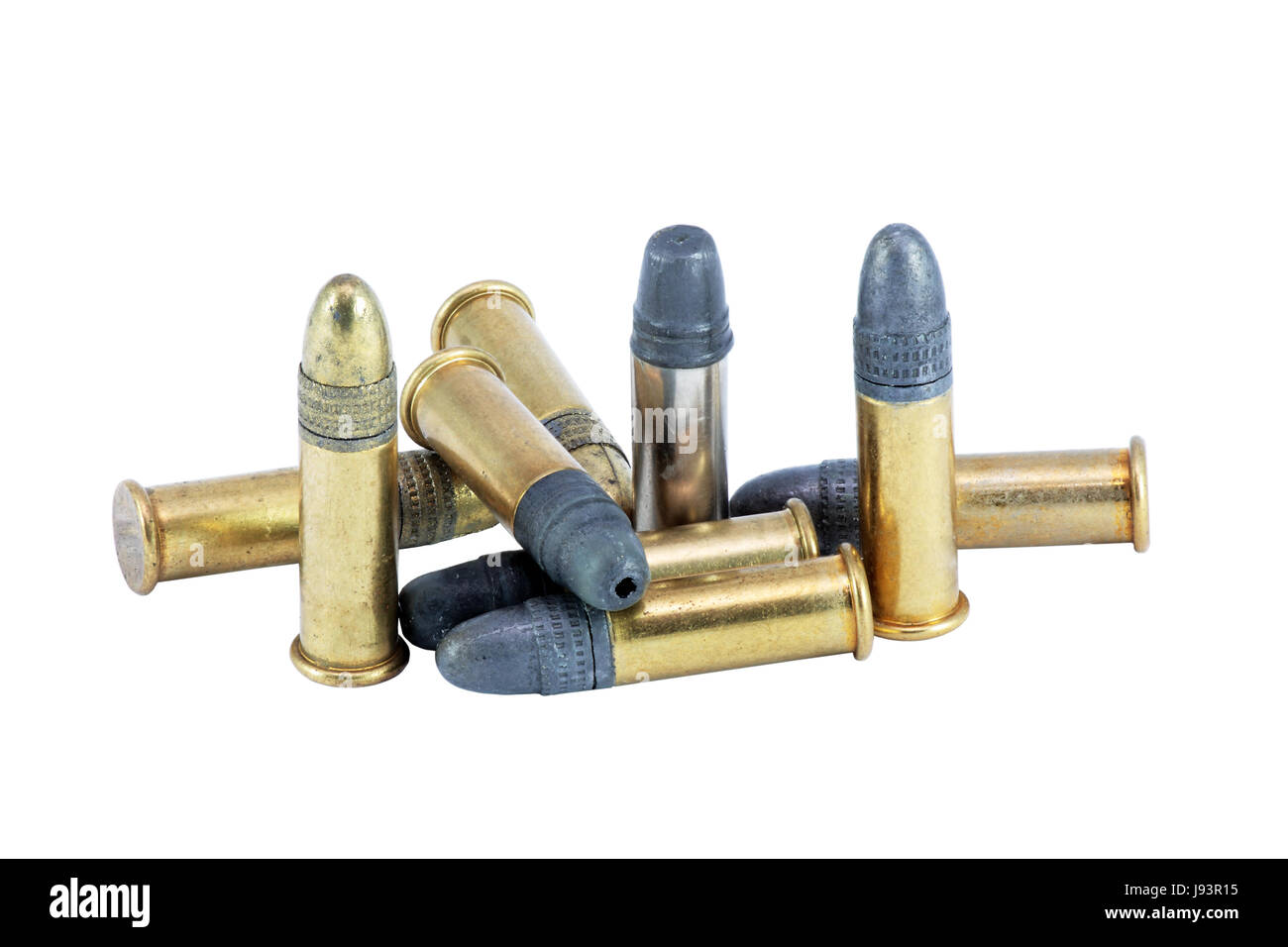 isolated, armored, brass, cut, cartridge, lead, variety, hollow, top ...