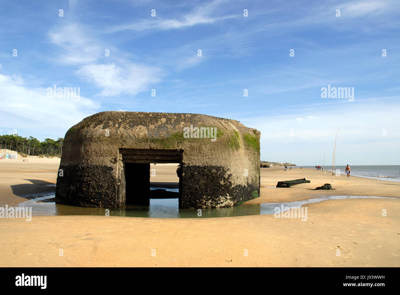 beach, seaside, the beach, seashore, bunker, war, france, blockhouse ...