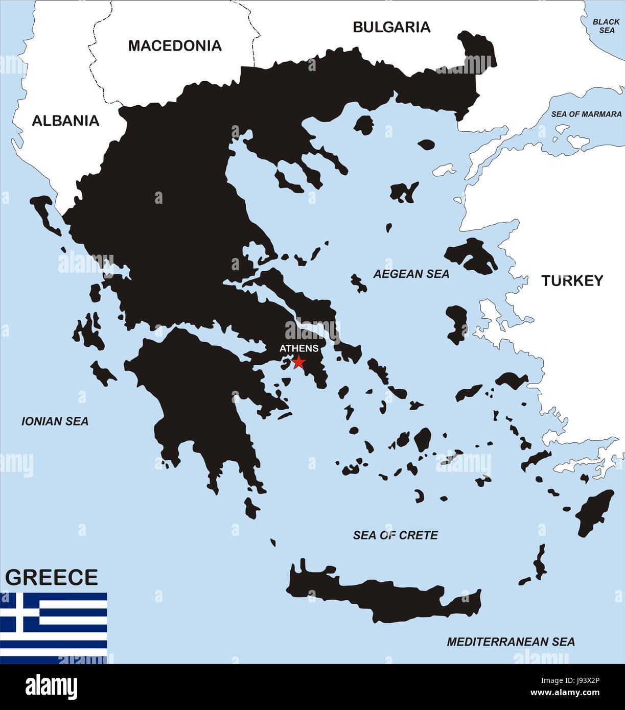 greece, map, atlas, map of the world, travel, political, greece, black ...