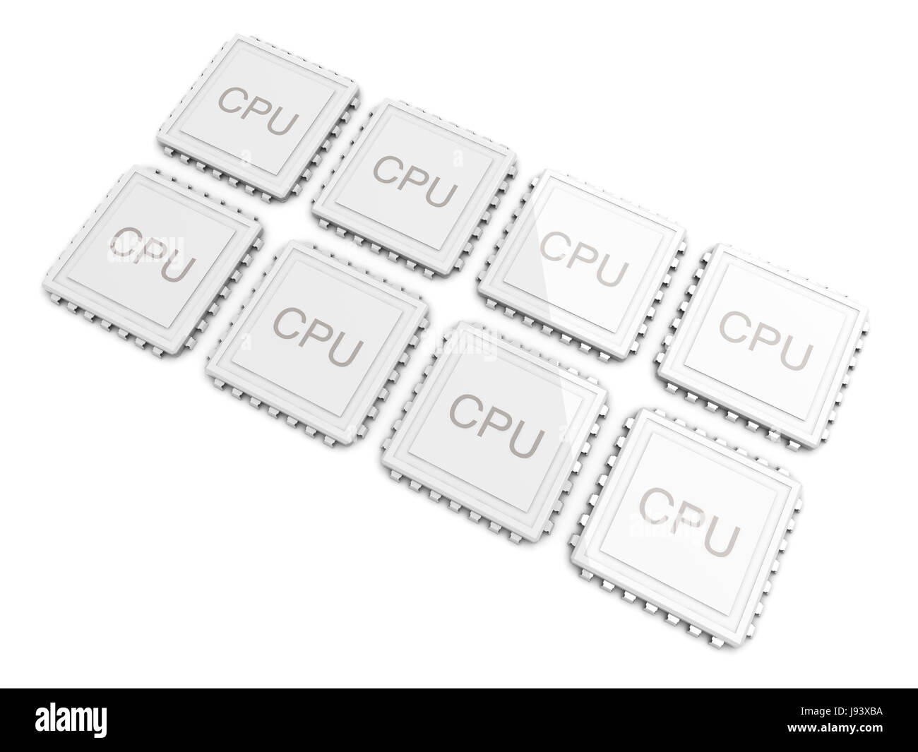 isolated, graphic, hardware, illustration, eight, processor, digital ...