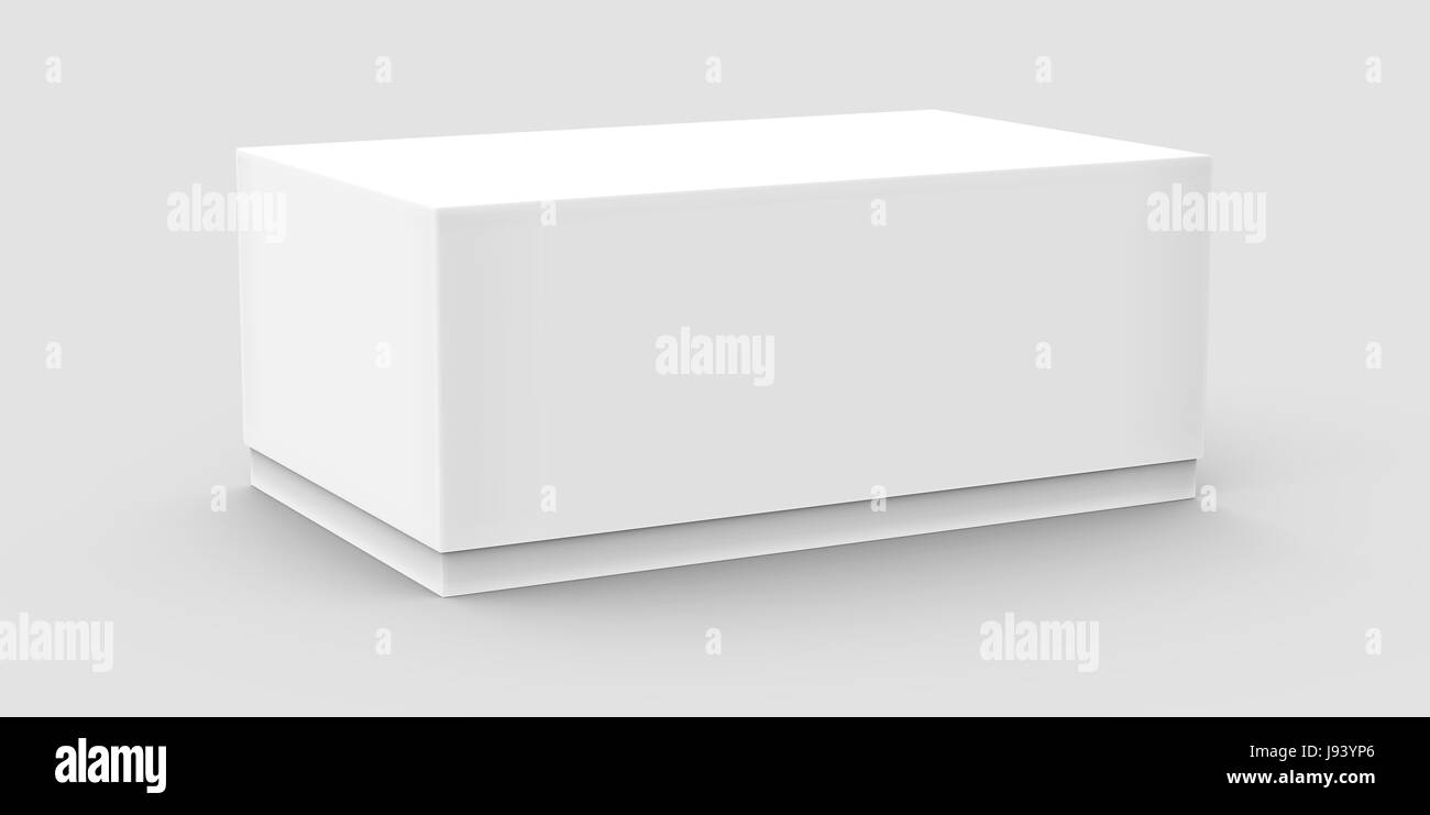 white 3d rendering tilt blank box, isolated gray background Stock Photo ...