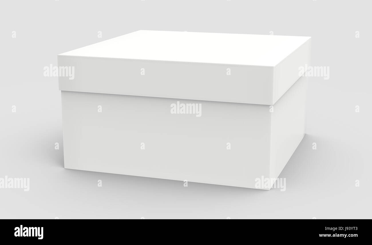 white 3d rendering tilt blank box, isolated gray background Stock Photo ...