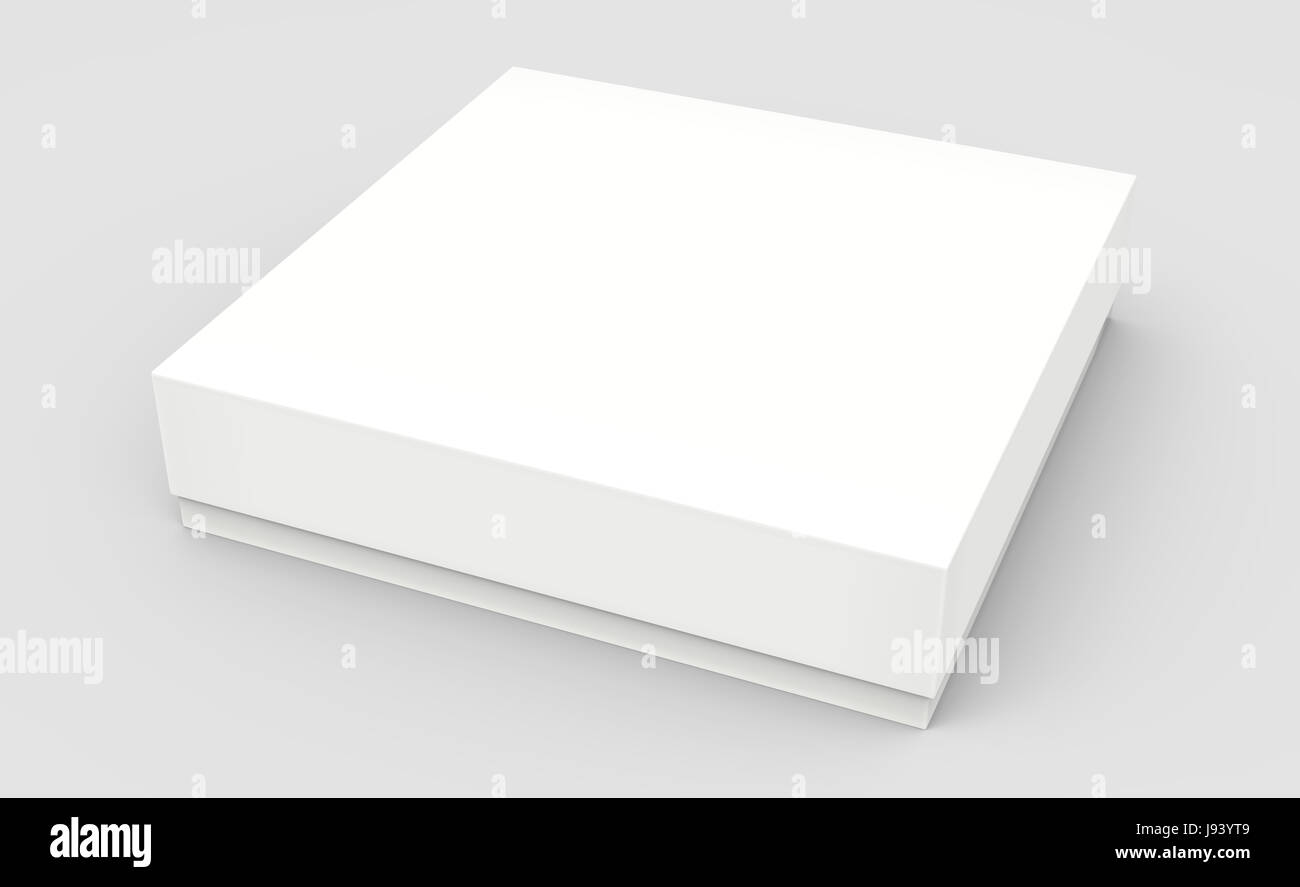 white flat 3d rendering tilt blank box, isolated gray background Stock ...