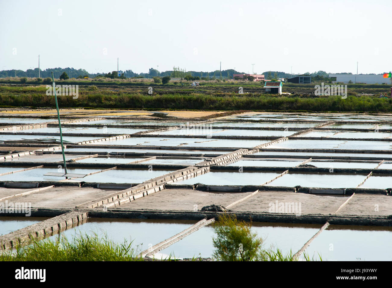 Salt evaporation ponds in salt farm, Aveiro, Portugal Stock Photo - Alamy