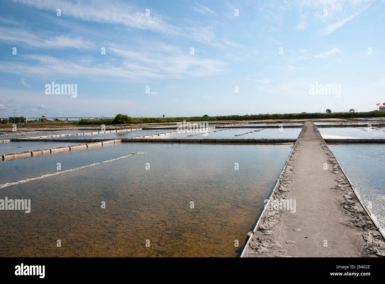 Salt evaporation ponds in salt farm, Aveiro, Portugal Stock Photo - Alamy