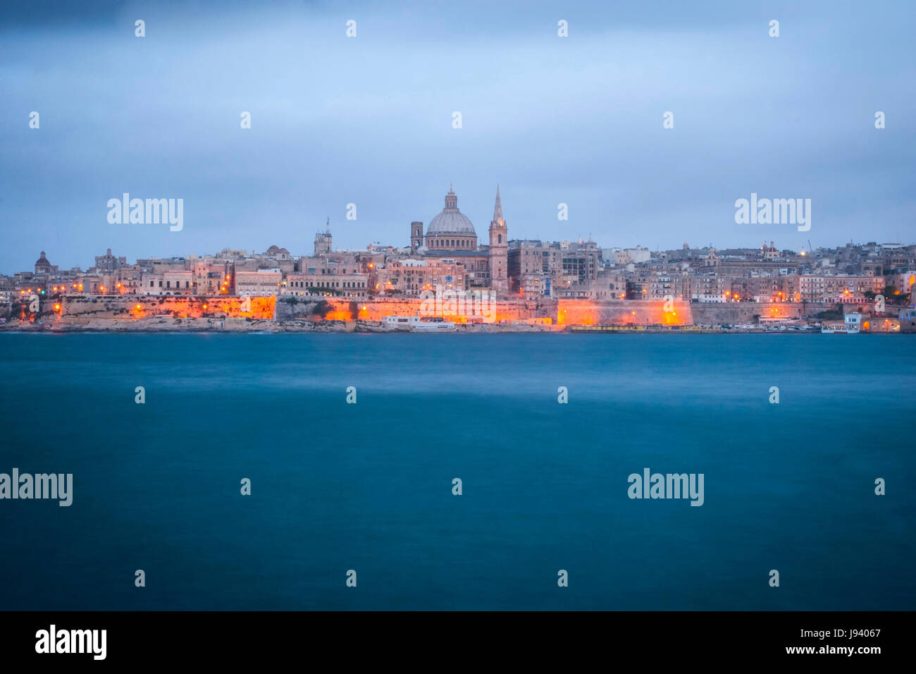 Long exposure of Valletta sinery, capital of Malta Stock Photo - Alamy