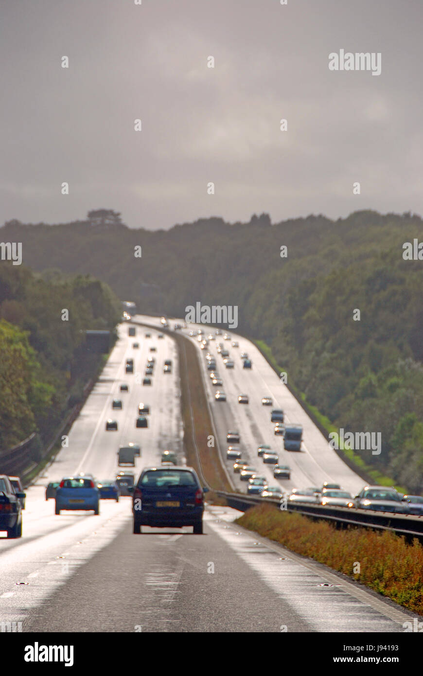 Rain on motorway hi-res stock photography and images - Alamy
