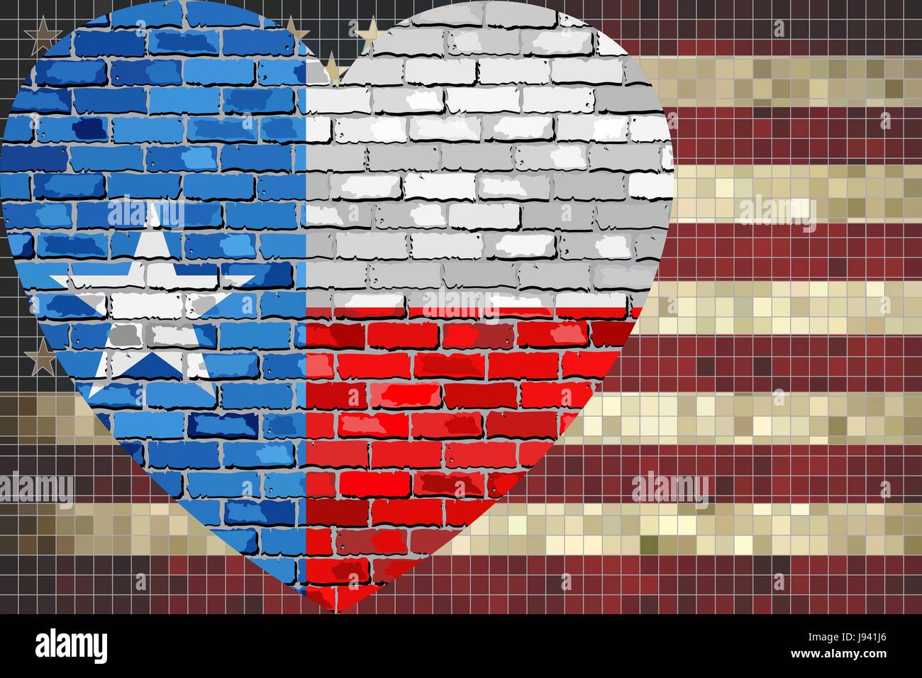 USA and Texas flags - Illustration, Mixed Flags of the USA and Texas ...