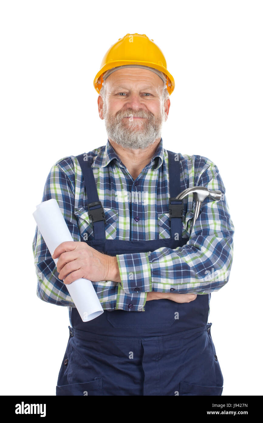 Picture of a proud engineer when finishing work Stock Photo - Alamy