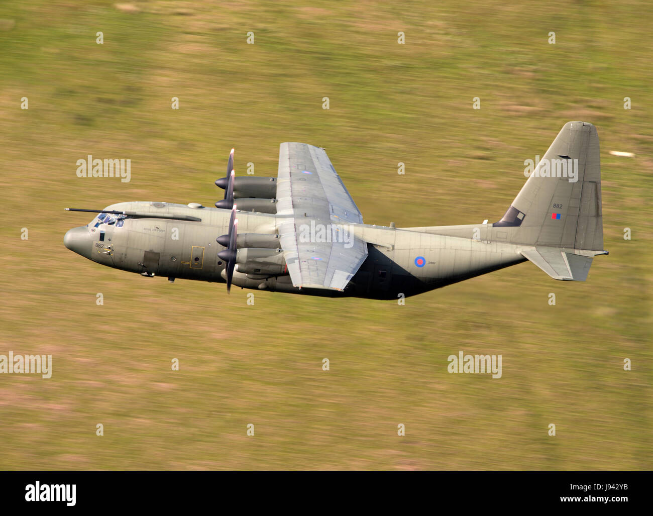 RAF C130 Hercules Low Level Stock Photo - Alamy