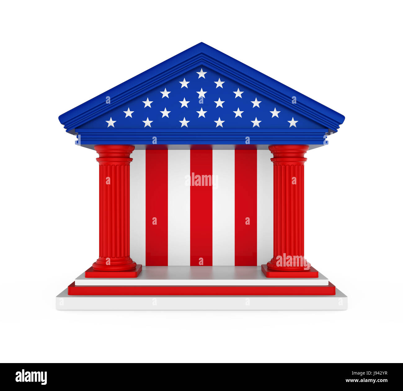American Bank Building Isolated Stock Photo - Alamy