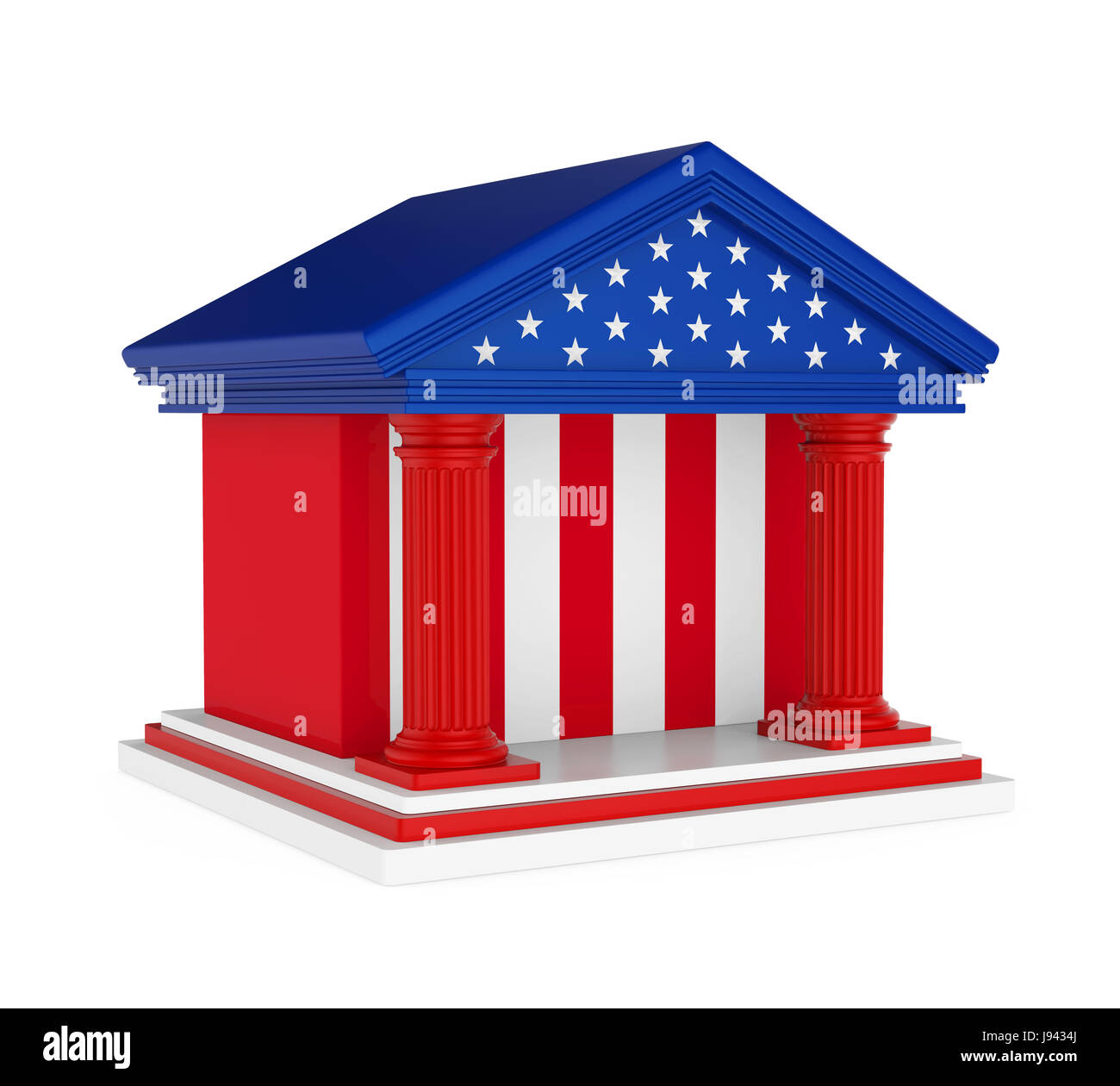 American Bank Building Isolated Stock Photo - Alamy
