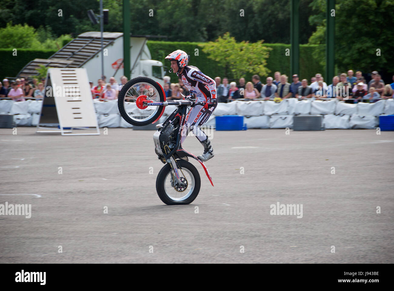 Steve Colley Stunt Rider on a Gas Gas bike at Motorcycle World Show at ...