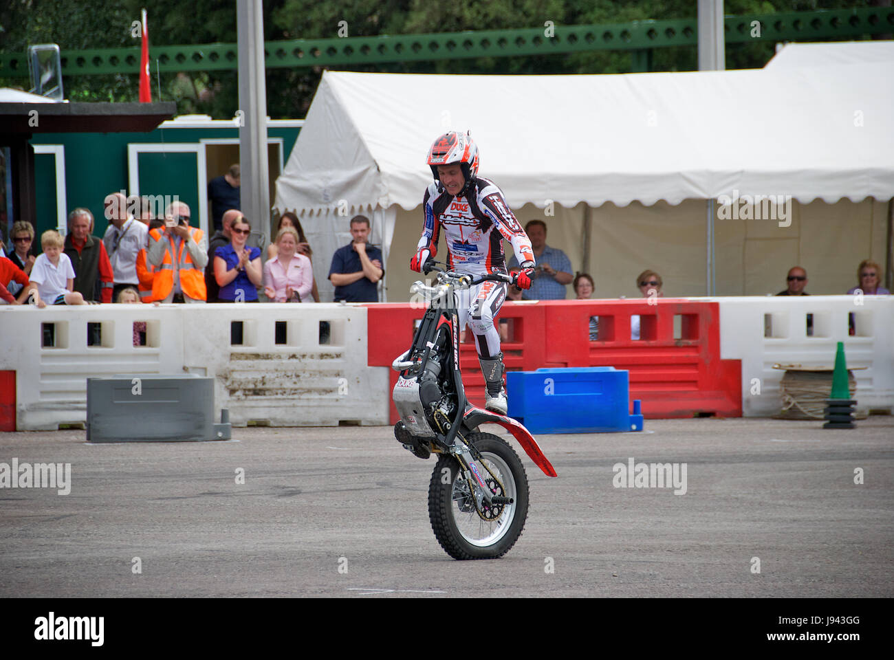 Steve Colley Stunt Rider on a Gas Gas bike at Motorcycle World Show at ...