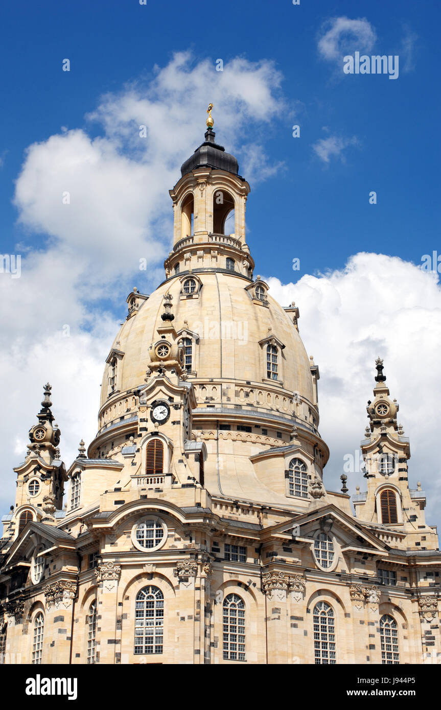 church, saxony, Dresden, dome, baroque, attraction, clock, germany ...