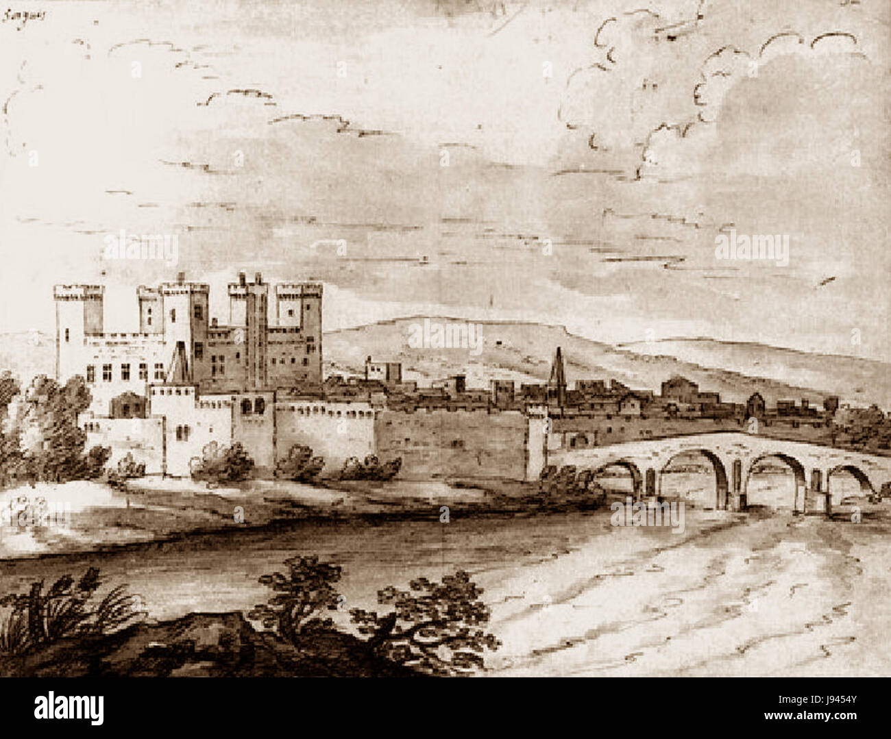 The Palais des Papes in Sorgues, located in Provence, France, is an ...