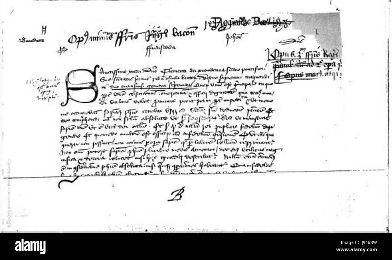 Roger Bacon page from book Stock Photo - Alamy