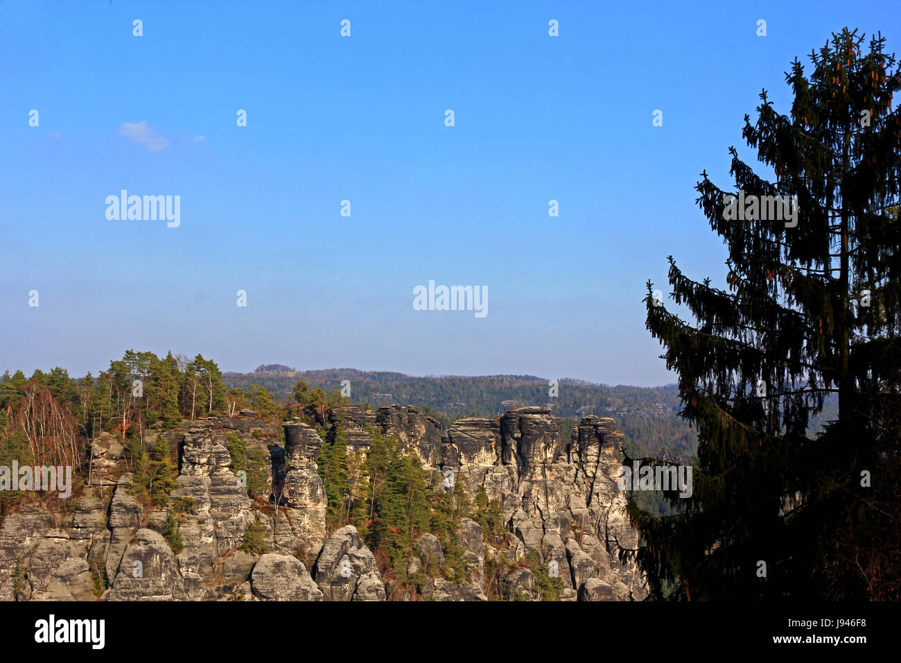 mountains, spring, saxony, germany, german federal republic, mountain ...