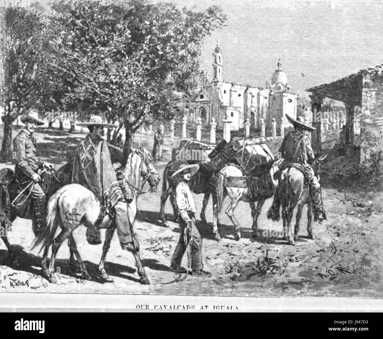 This image, from 'Our Cavalcade at Iguala,' shows a historic scene from ...