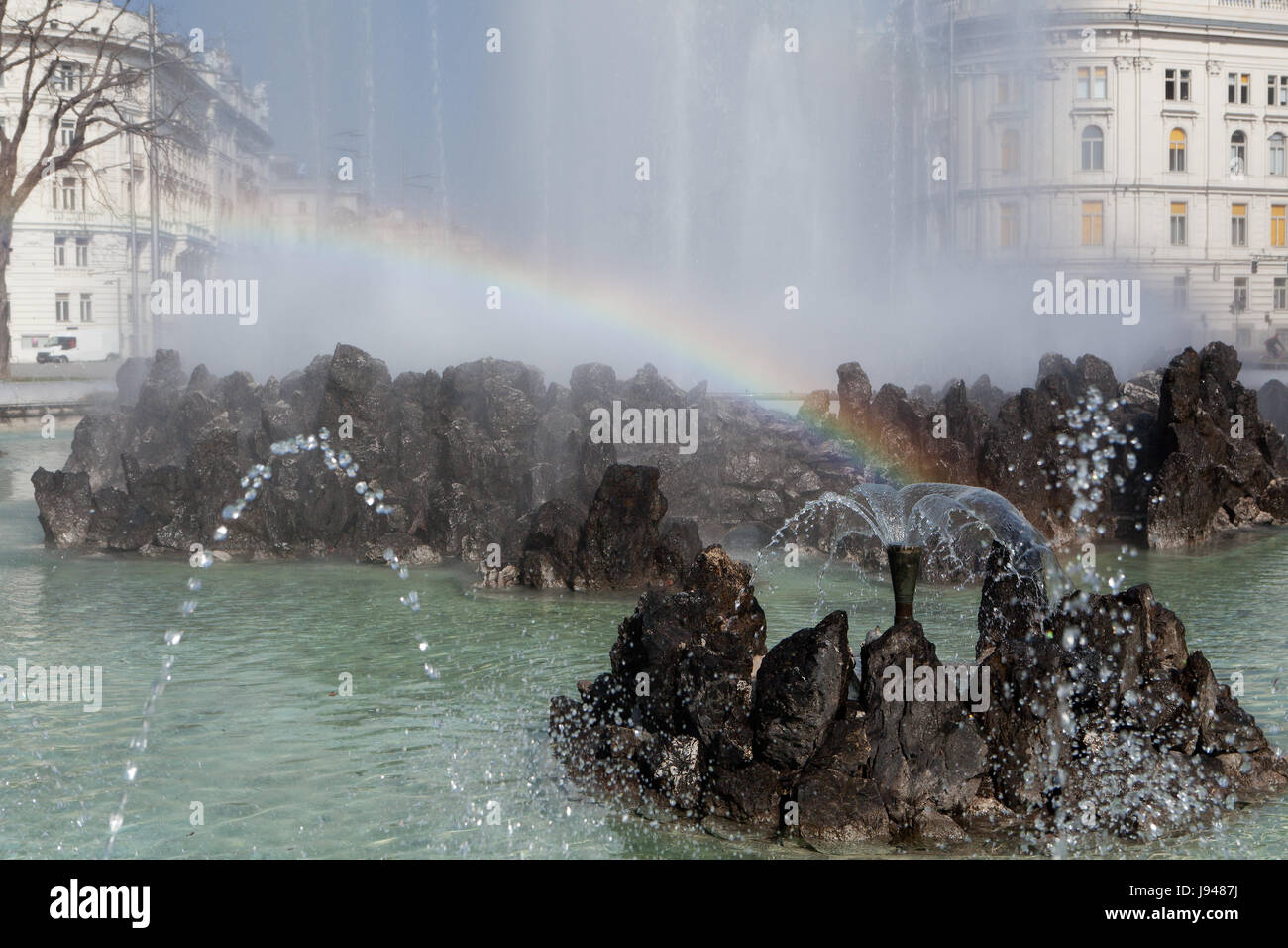 vienna, fountain, rainbow, city, town, vienna, austrians, sightseeing ...