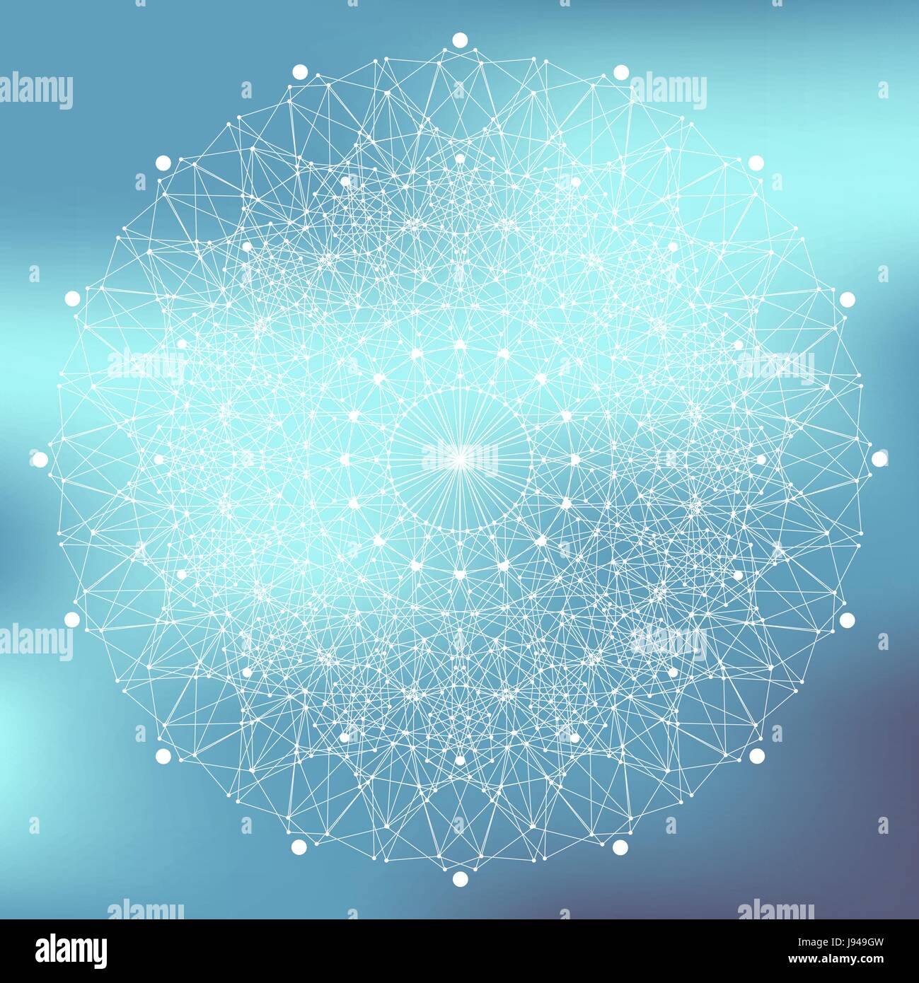 Geometric abstract connected line with dots. Big data visualization ...