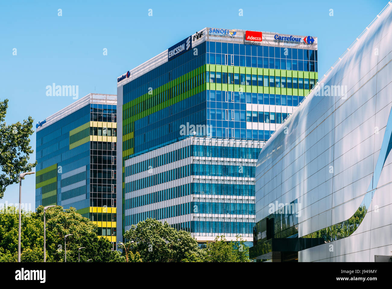 BUCHAREST, ROMANIA - MAY 18, 2017: Modern Office Buildings In North ...