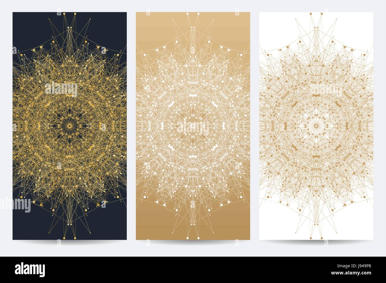 Modern set of vector flyers. Geometric abstract presentation with ...